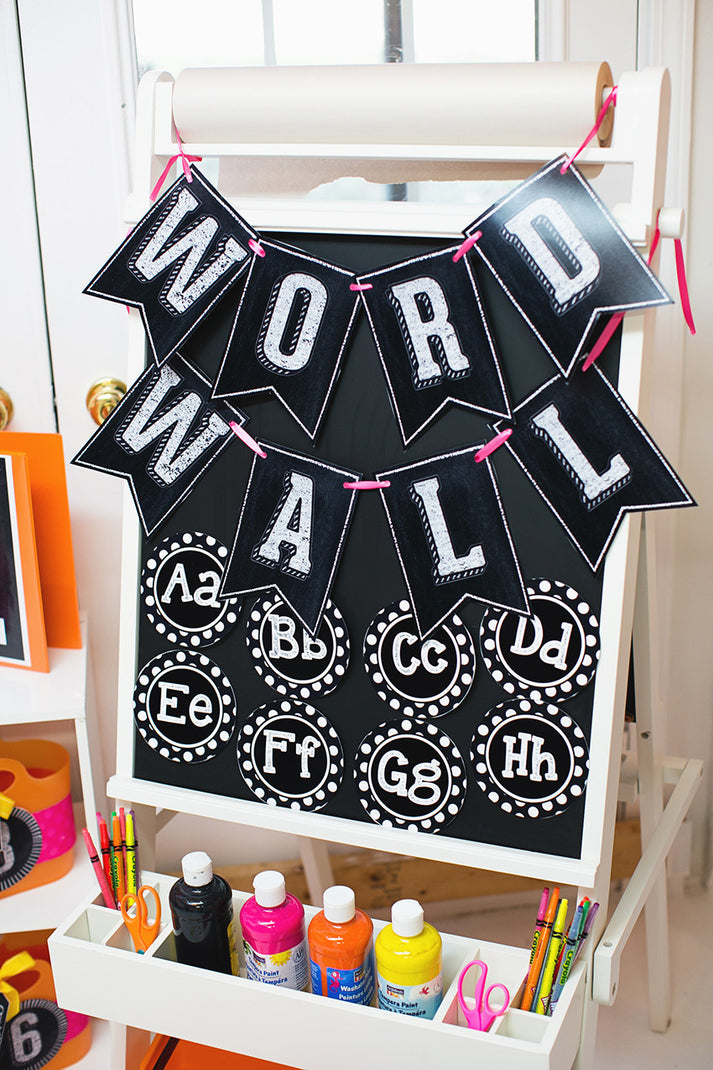 Chalkboard and Polka Dots | Full Printable Classroom Decor Bundle | Pr ...