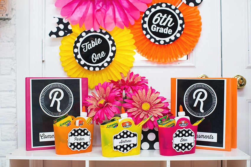 Chalkboard and Polka Dots | Full Printable Classroom Decor Bundle | Pr ...