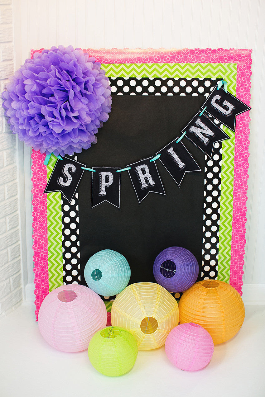 Chalkboard and Polka Dots | Full Printable Classroom Decor Bundle | Pr ...