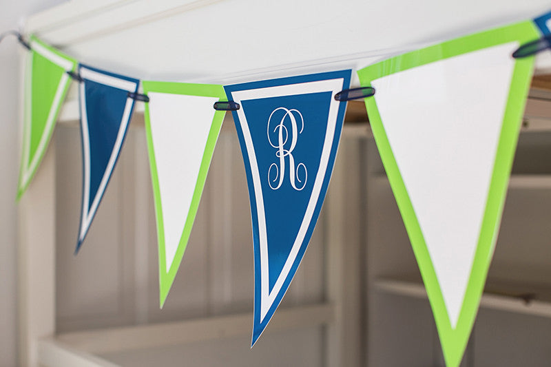 Pennants | Preppy Nautical Lime Green & Navy Blue | Schoolgirl Style