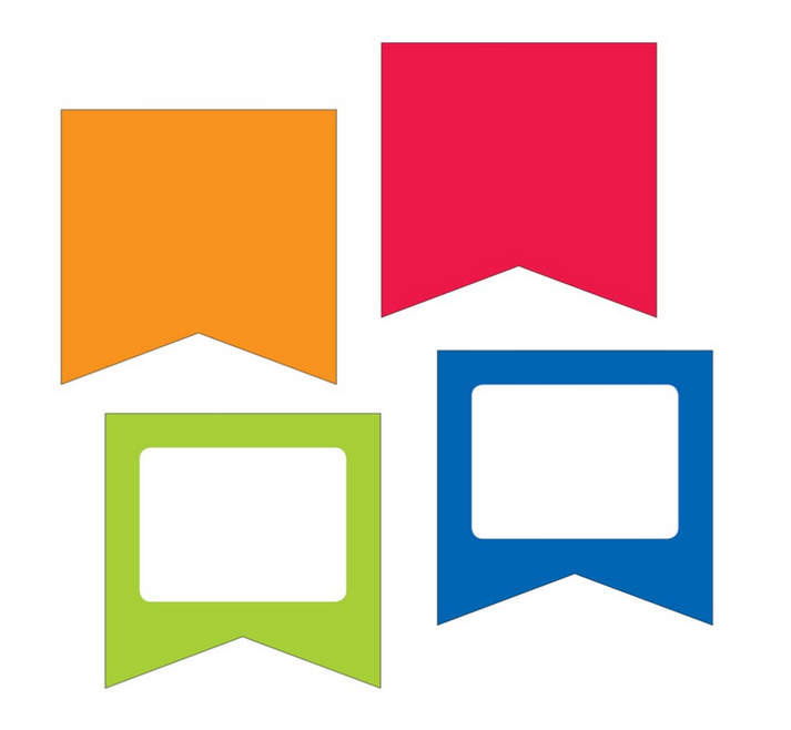 Solid and Editable Rainbow Pennants with 2 Points | Rainbow Classroom ...