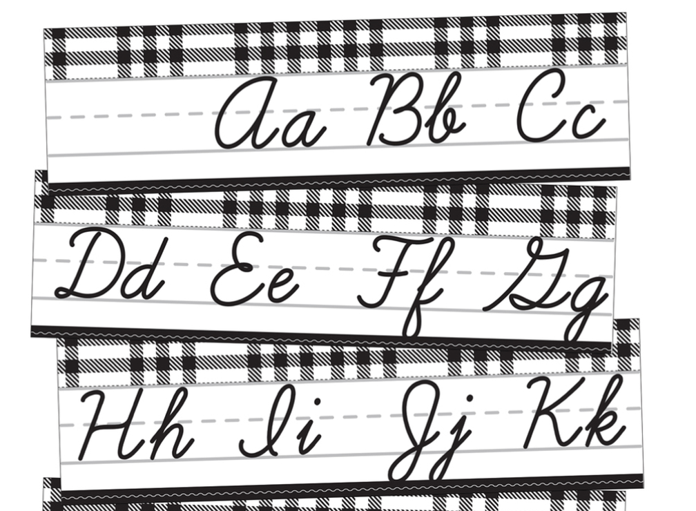 Cursive Alphabet Line|Neutral Classroom Decor| Schoolgirl Style