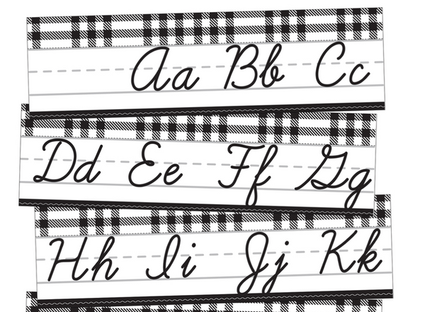 Cursive Alphabet Line|Neutral Classroom Decor| Schoolgirl Style