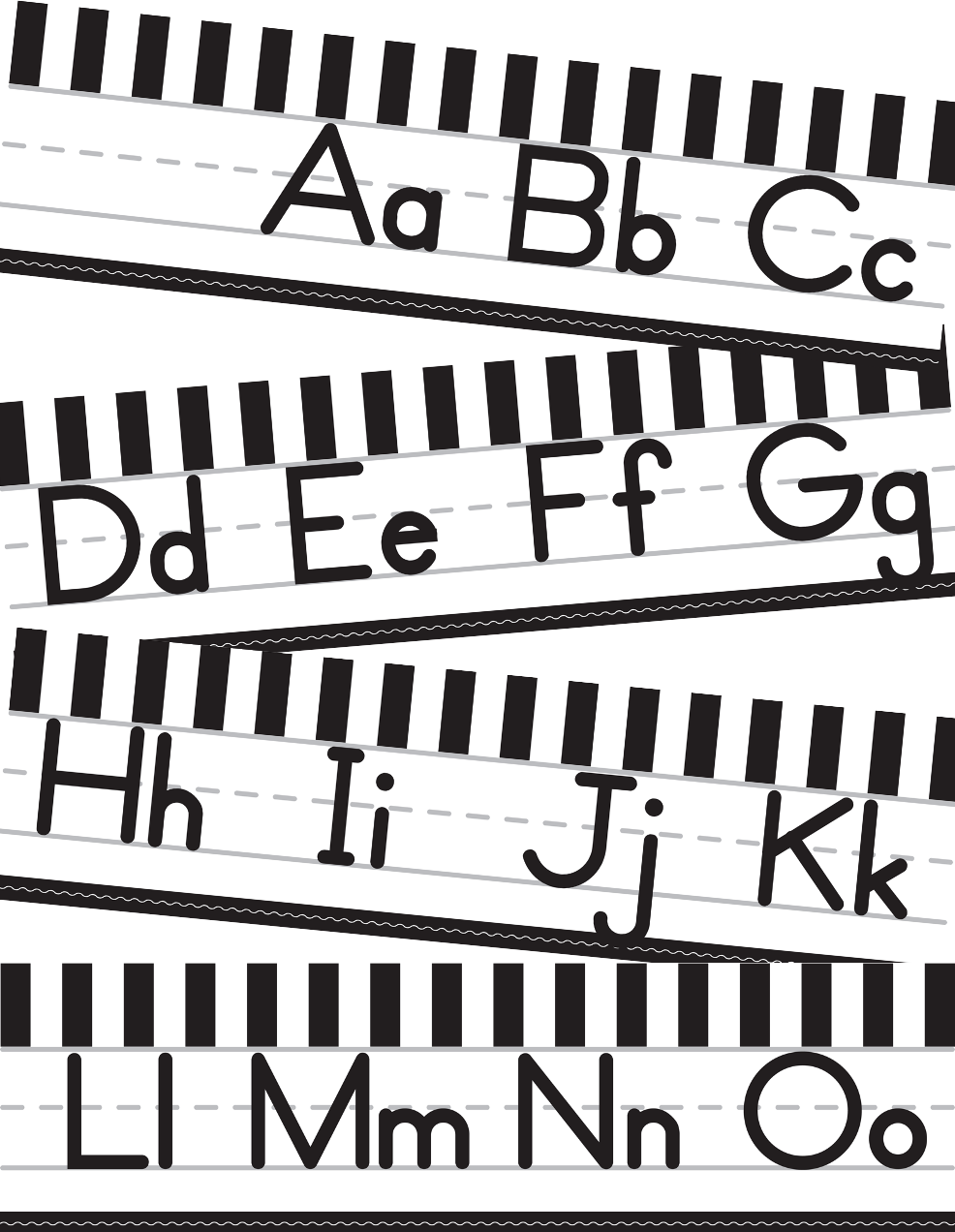 Black and White Manuscript Alphabet Line | Just Teach | Schoolgirl Style