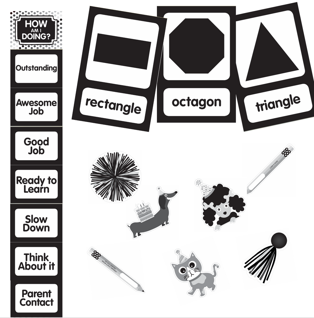 Just Teach Black and White | Full Printable Classroom Decor Bundle ...