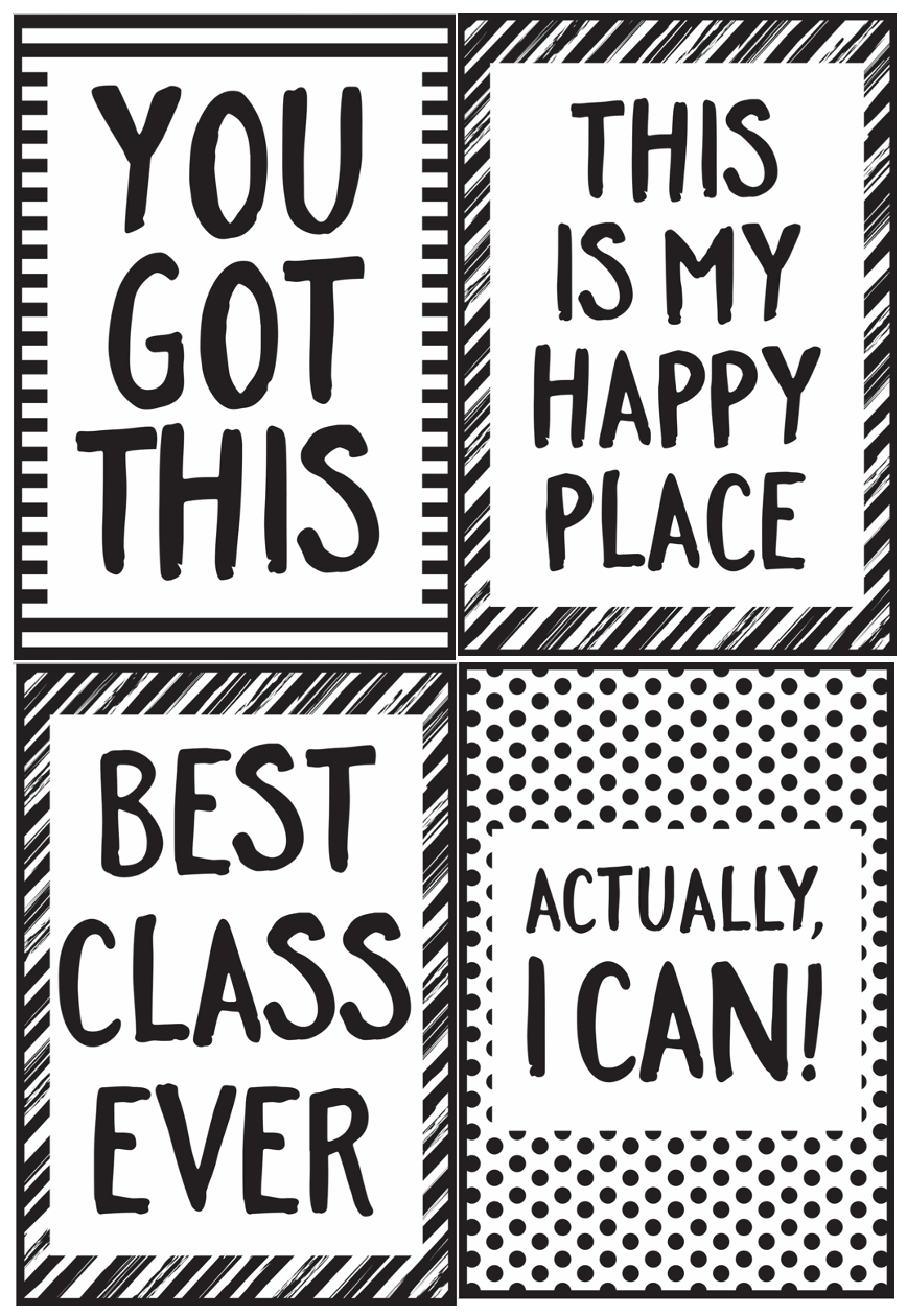 Black and White Poster Set | Just Teach | Schoolgirl Style