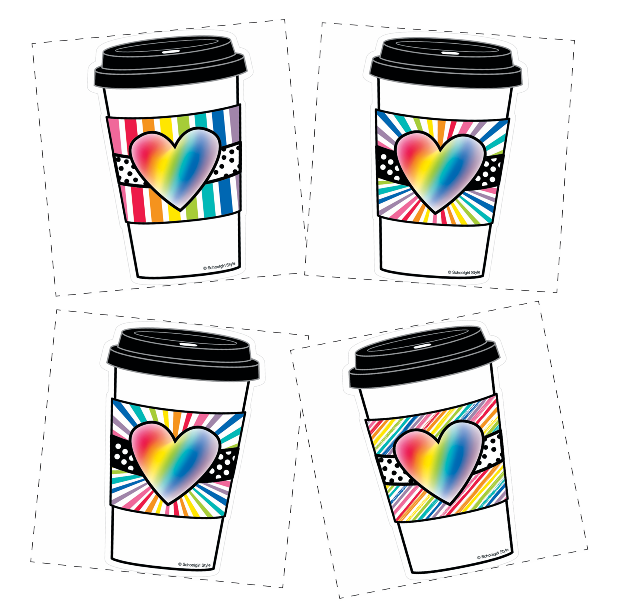 Rainbow To-Go Cup Cut-Outs|Schoolgirl Style