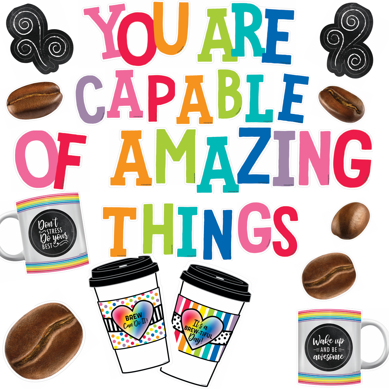 'You are Capable of Amazing Things' Coffee Beans Bulletin Board Set ...