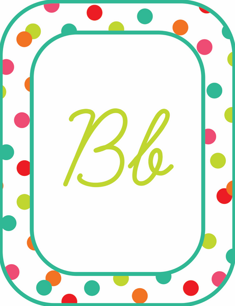 Confetti Cursive Alphabet Cards | Black, White and Stylish Brights ...