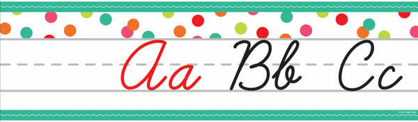 Confetti Cursive Alphabet Line | Black, White and Stylish Brights ...
