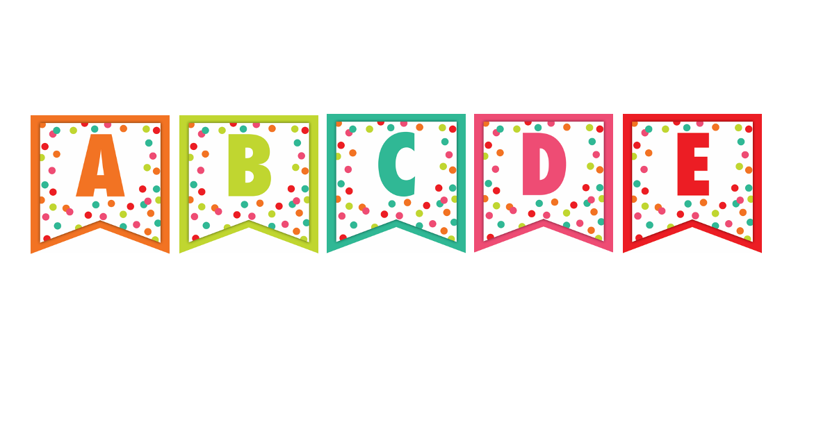 Confetti Two Point Banner Letters | Black, White and Stylish Brights ...