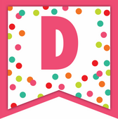 Confetti Two Point Banner Letters | Black, White and Stylish Brights ...