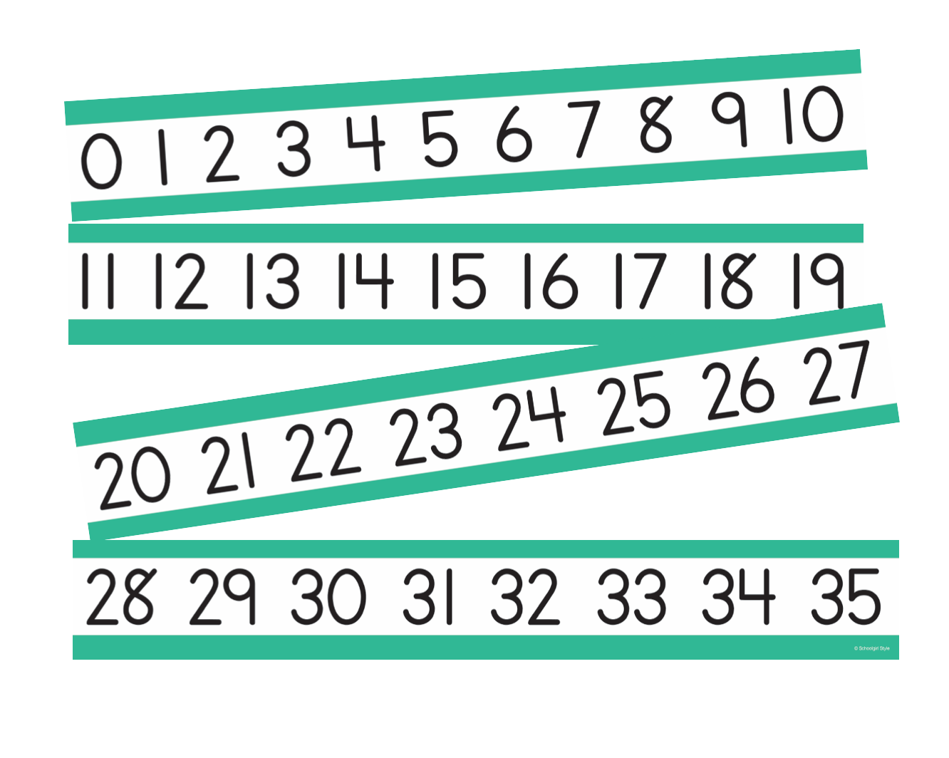 Confetti Number Line | Black, White and Stylish Brights |Schoolgirl Style