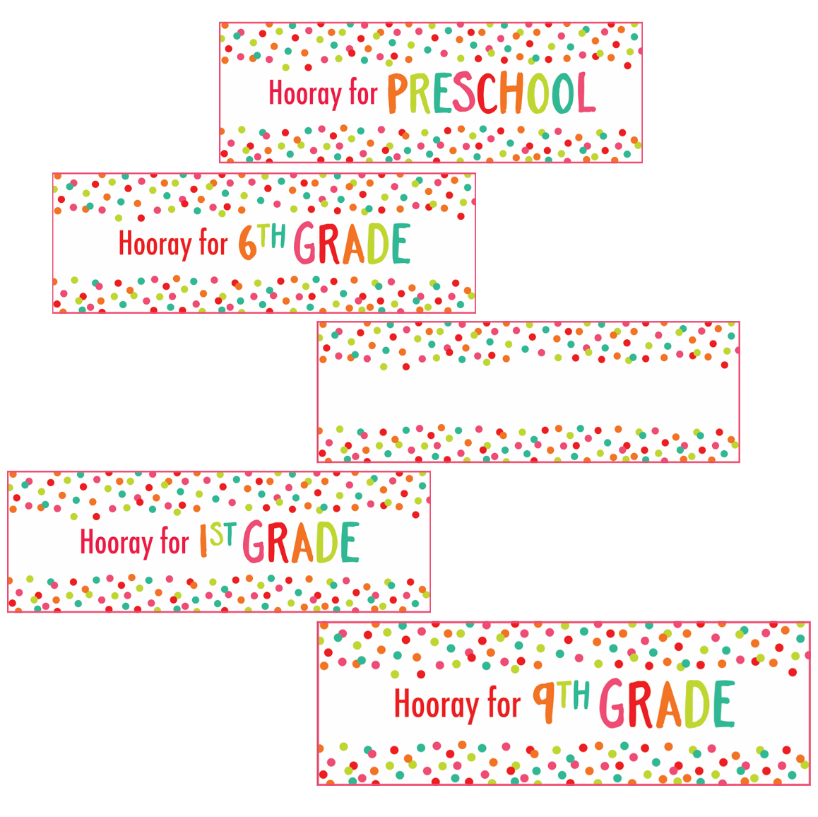 "Hooray" Posters | Black, White and Stylish Brights Confetti ...