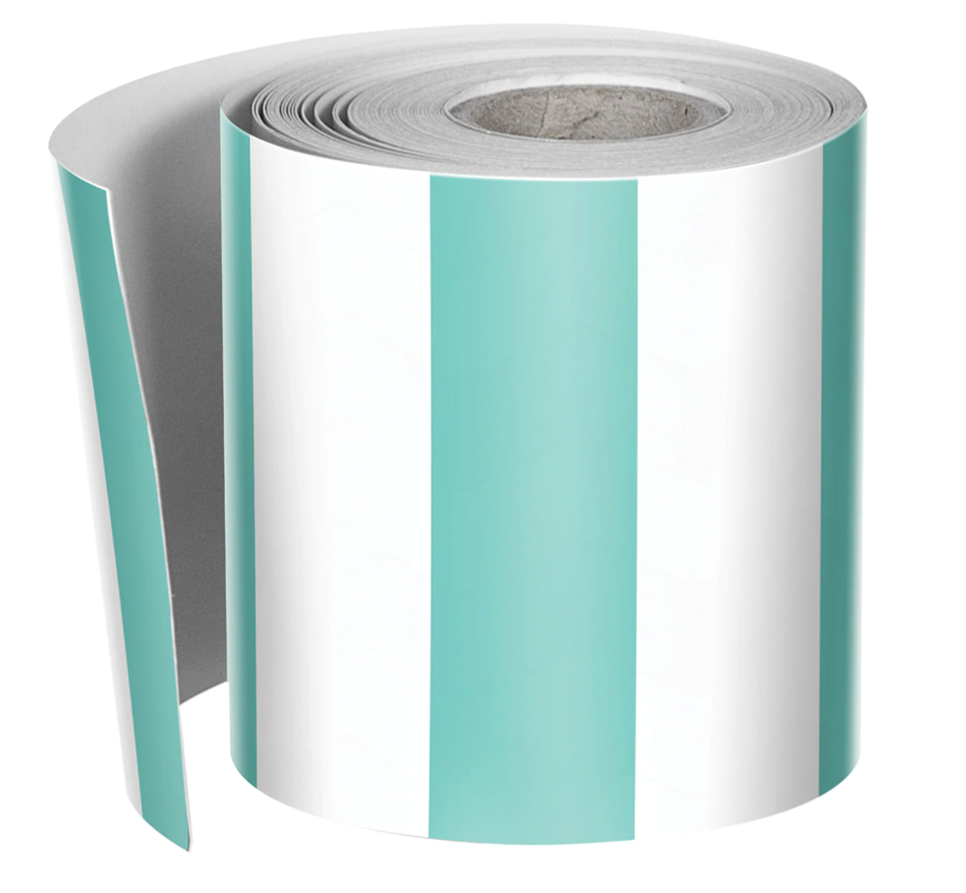 Turquoise Striped Rolled Border | Bulletin Board Border | Simply Styli ...