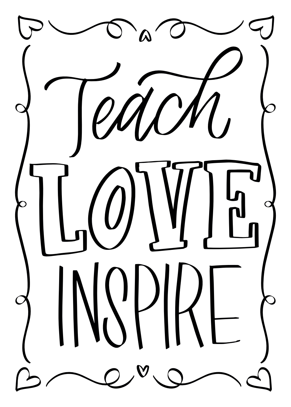 Mini Poster | TEACH LOVE INSPIRE | Schoolgirl Style