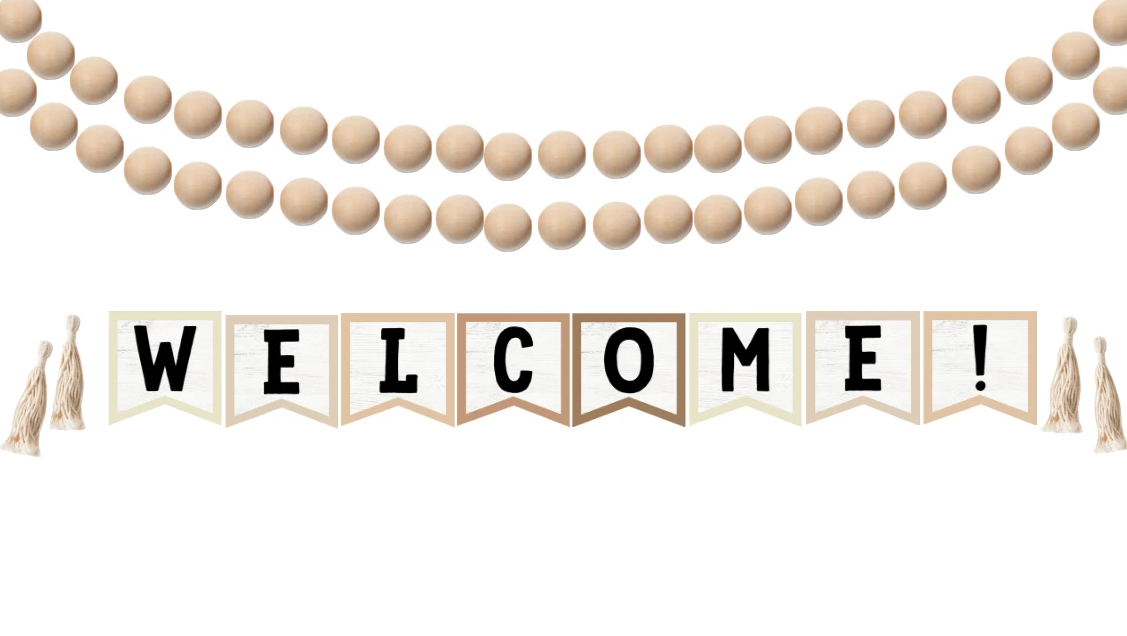 Welcome Bulletin Board Set | neutral|Schoolgirl Style