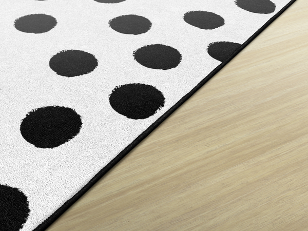 Painted Black Dots On White | Classroom Rug | Schoolgirl Style
