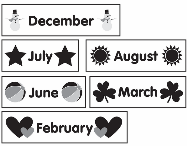 Calendar | Just Teach Black and White | Schoolgirl Style