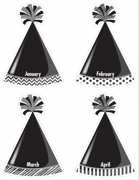 Birthday Bulletin Board Set | Just Teach Black and White | Schoolgirl Style