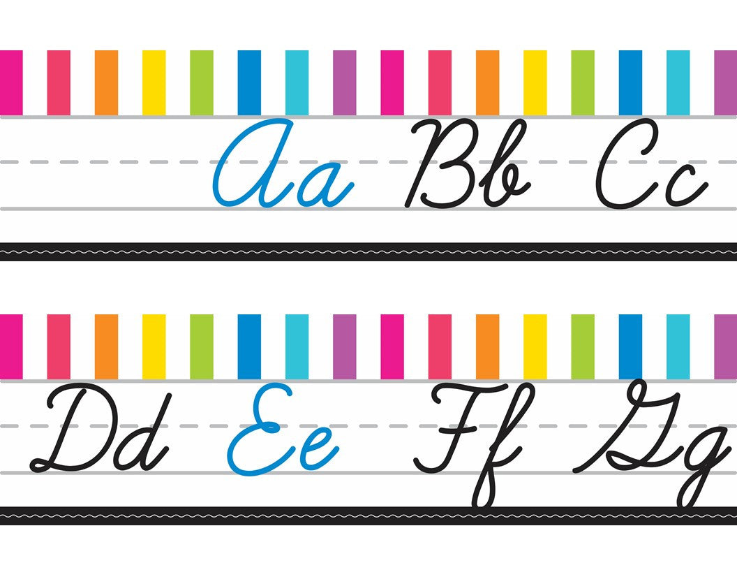 NEON Alphabet Line Cursive | Just Teach | Schoolgirl Style