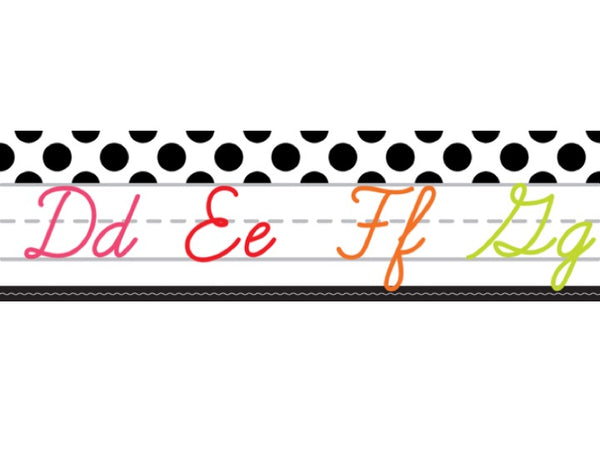 Alphabet Line Cursive (White) | Black, White and Stylish Brights ...