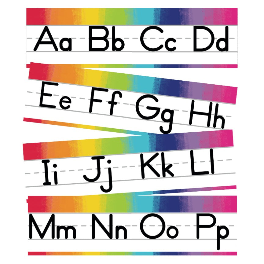Alphabet Lines | Rainbow Classroom Decor | Schoolgirl Style