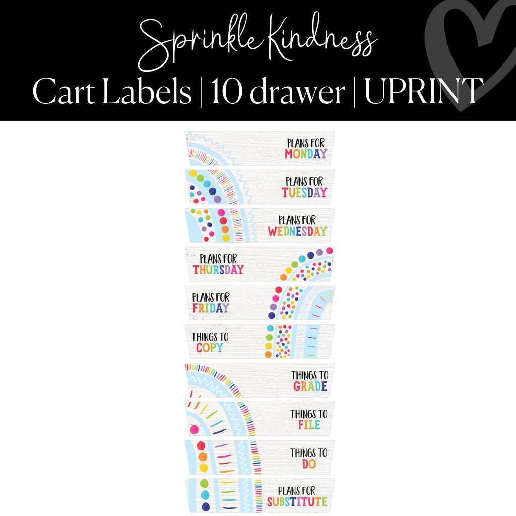 Printable and Editable 10 Drawer Rolling Cart Labels | | Schoolgirl Style