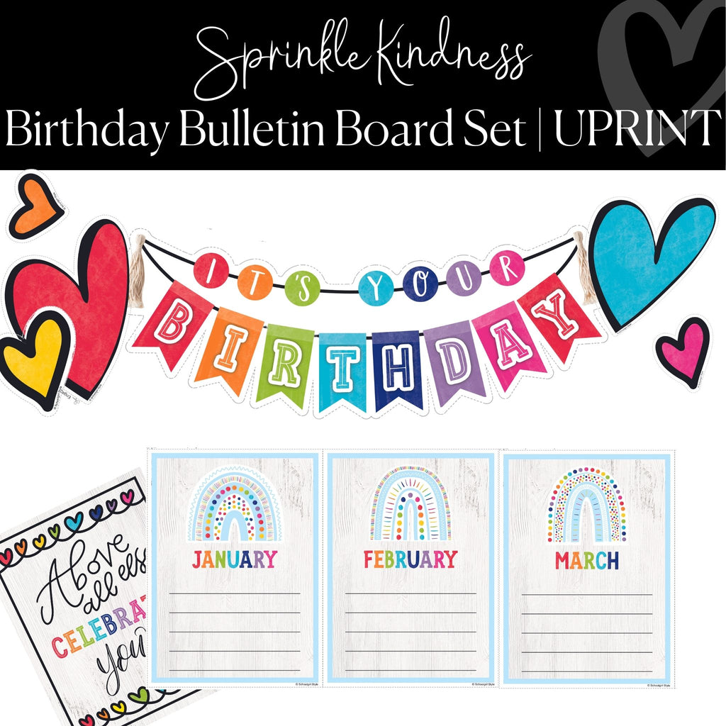 Printable Classroom Birthdays Bulletin Board Set | Rainbow Classroom ...