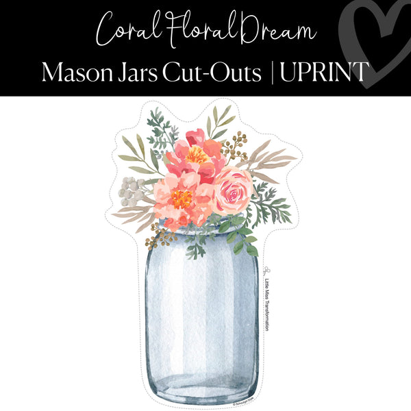 Mason Jar REGULAR and XL Classroom Cut-Outs | Schoolgirl Style