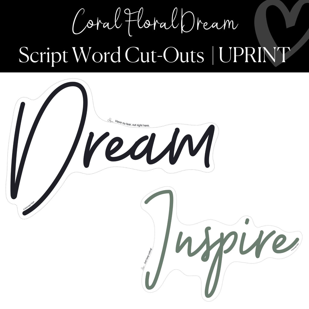 Printable Script Word Cut-Outs | Schoolgirl Style