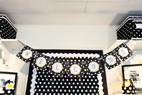 Polka Dot Welcome Banner – Schoolgirl Style