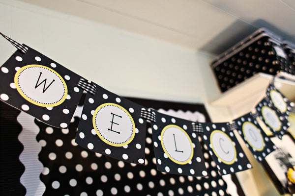 Polka Dot Welcome Banner – Schoolgirl Style