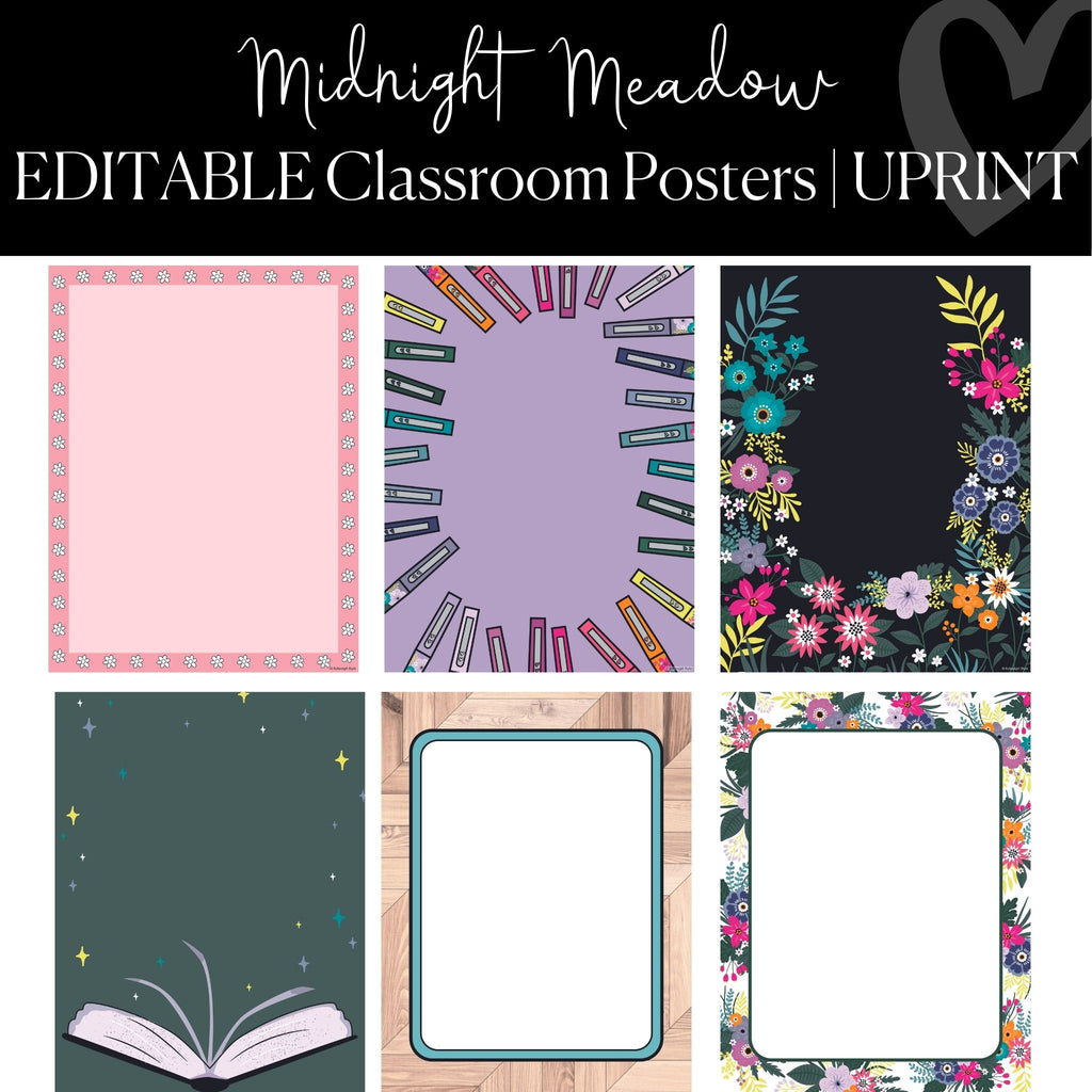 Printable and Editable Classroom Posters | Floral Classroom Decor ...