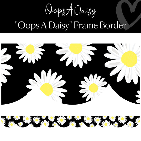 Daisy Frame Border | Black and White Decor | Schoolgirl Style