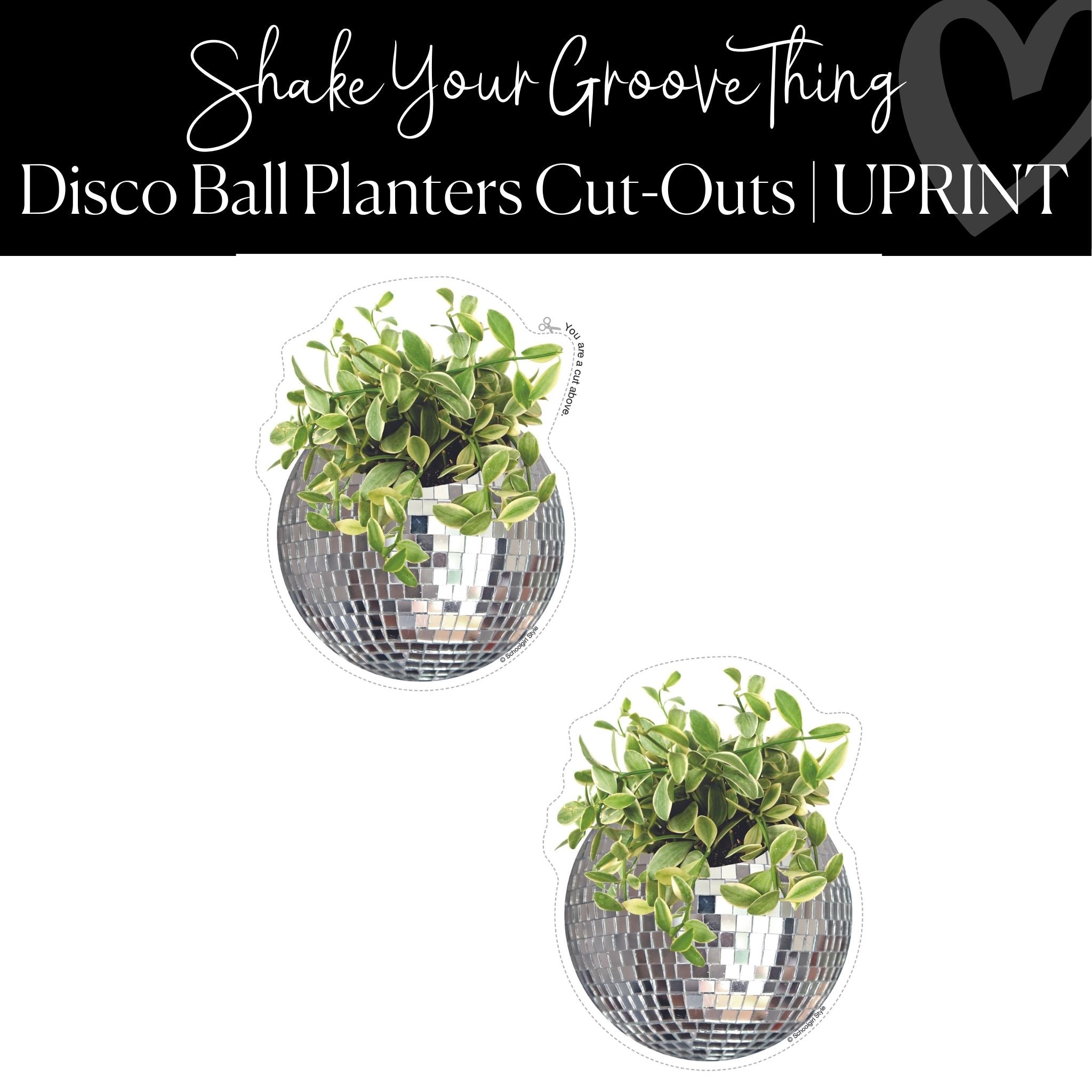 Disco Ball Planter REGULAR and XL Classroom Cut-Outs | Schoolgirl Style