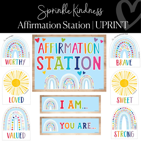 Affirmation Station | Rainbow Classroom Decor | Schoolgirl Style