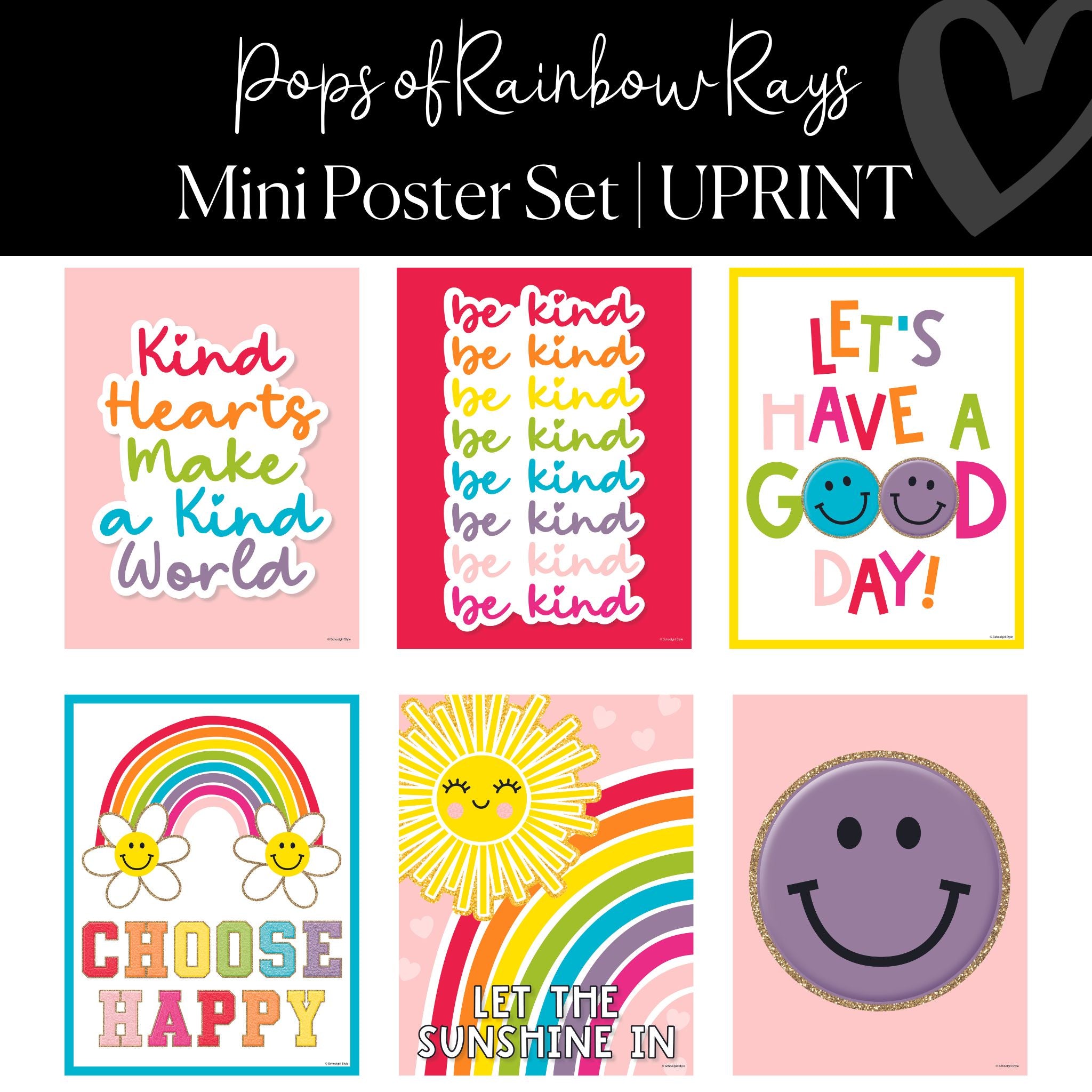 Classroom Posters | Rainbow and Retro Classroom Decor | Schoolgirl Style