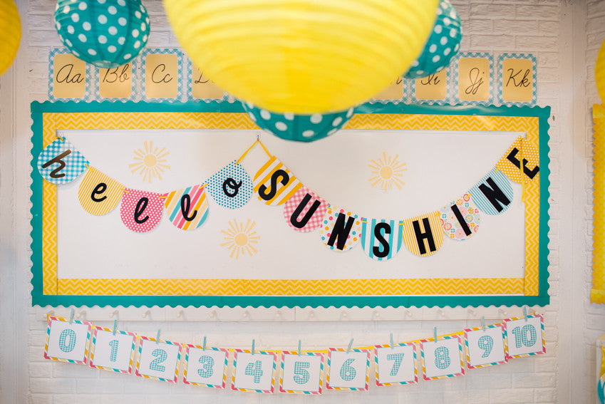 Banner Letters|"Hello! Sunshine Coral" Banner Letters|Schoolgirl Style