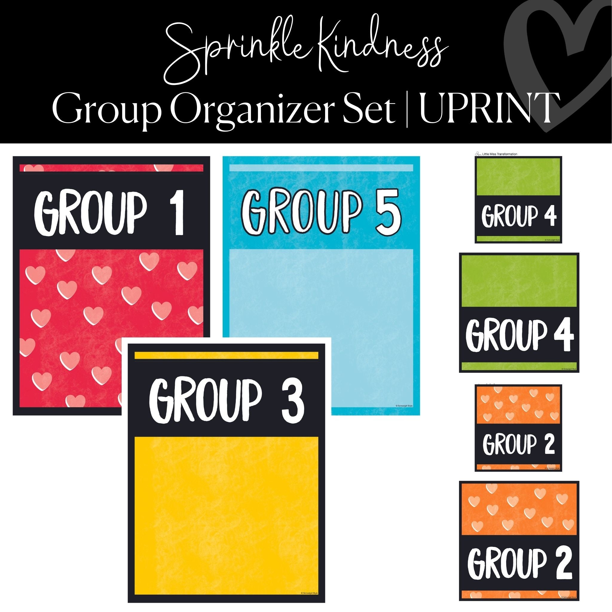 Group Organizer Set | Rainbow Classroom Decor | Schoolgirl Style