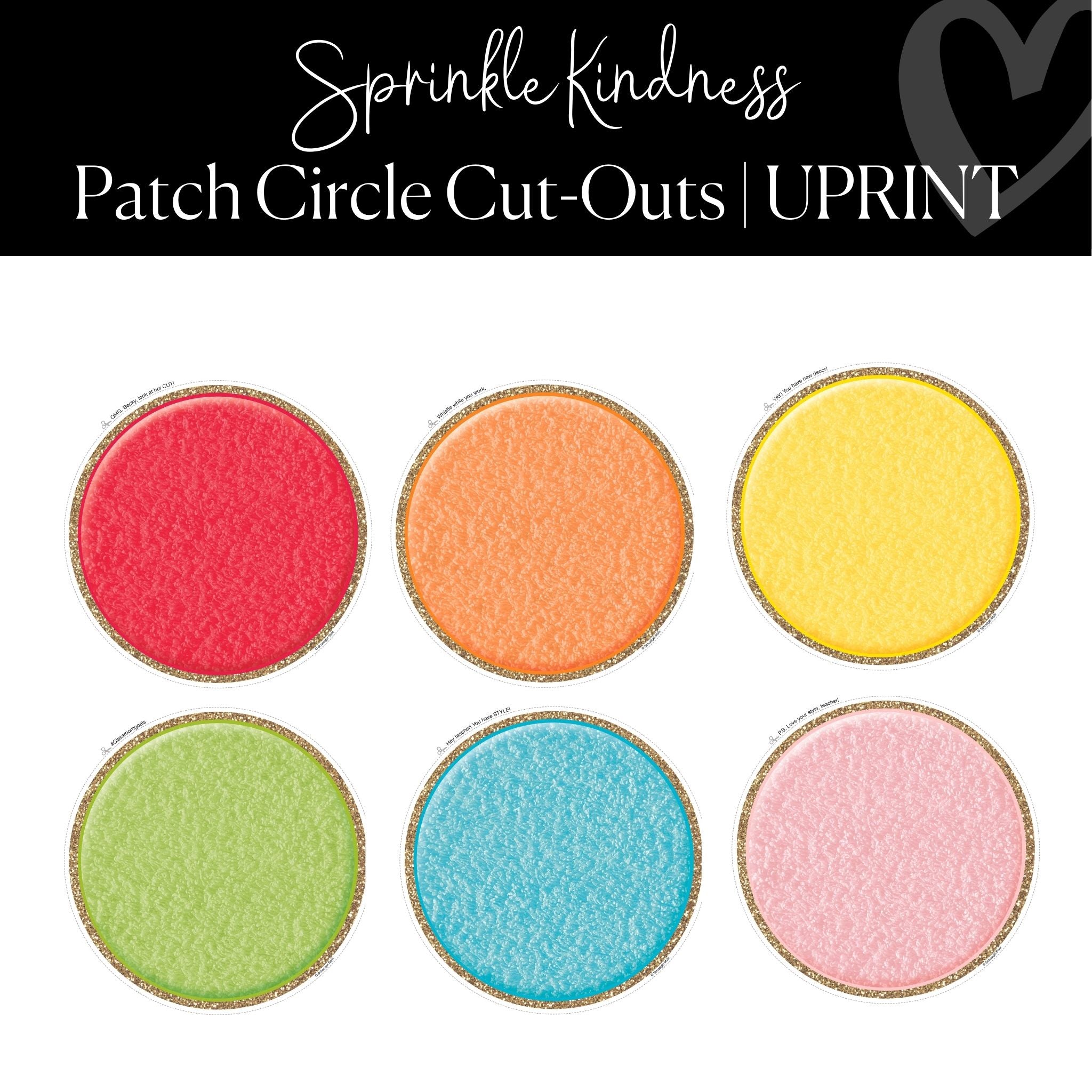 Patch Circle REGULAR and XL Cut-Outs | Rainbow Classroom Decor ...