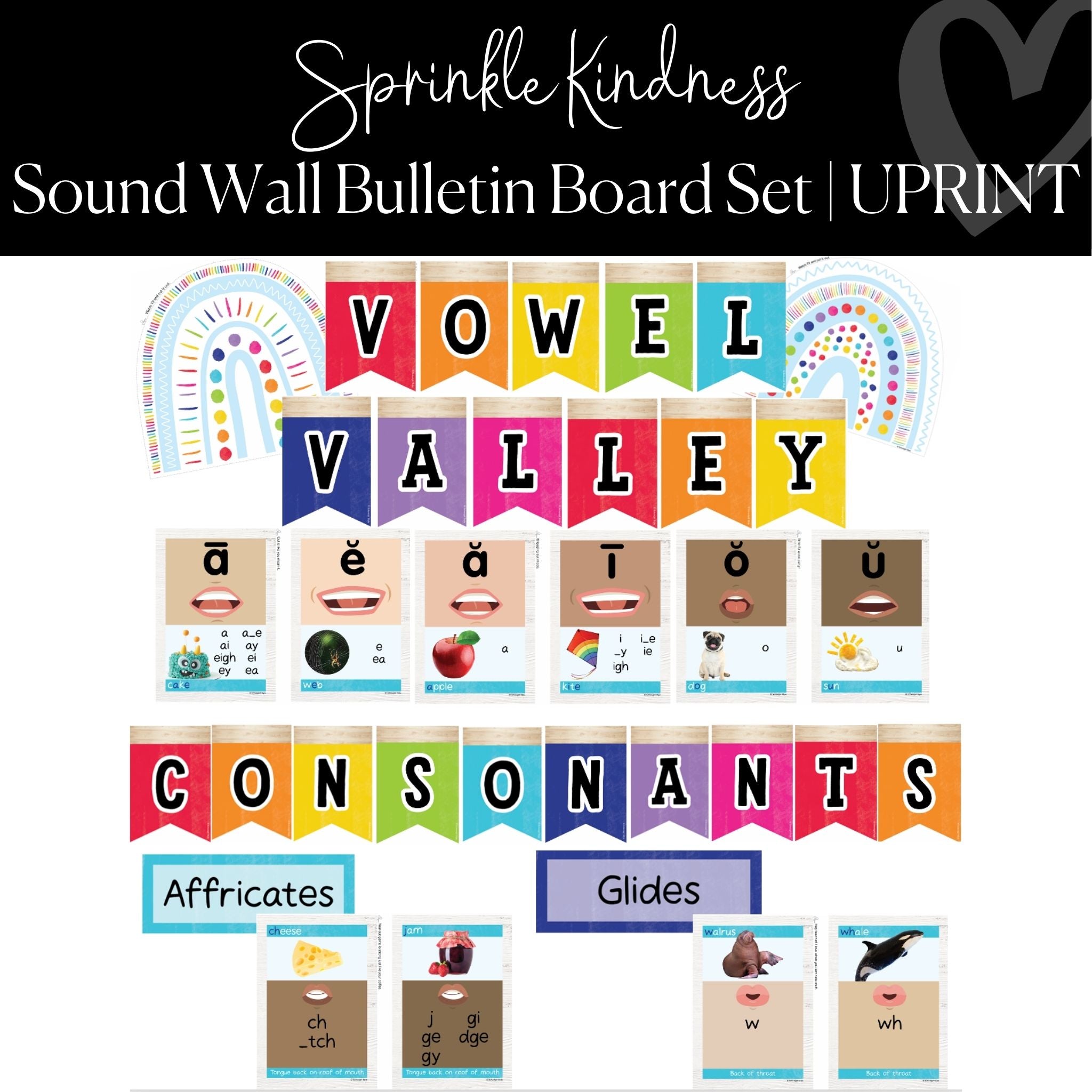 Printable Sound Wall | Rainbow Classroom Decor | Schoolgirl Style