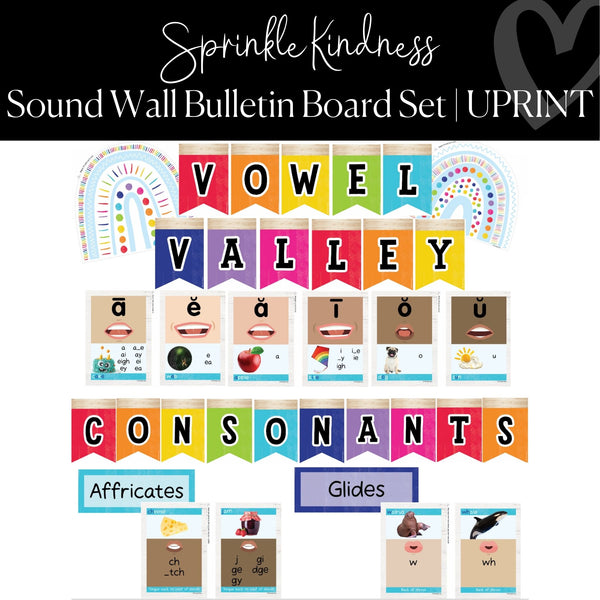 Printable Sound Wall | Rainbow Classroom Decor | Schoolgirl Style