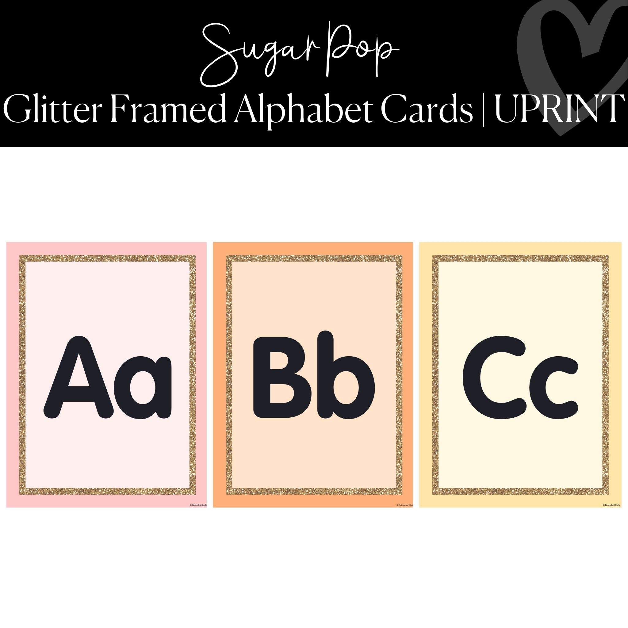 Printable Alphabet Posters | Pastel Classroom Decor | Schoolgirl Style