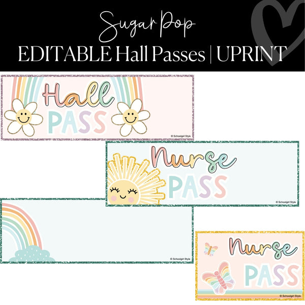Printable and Editable Hall Passes | Pastel Classroom Decor ...