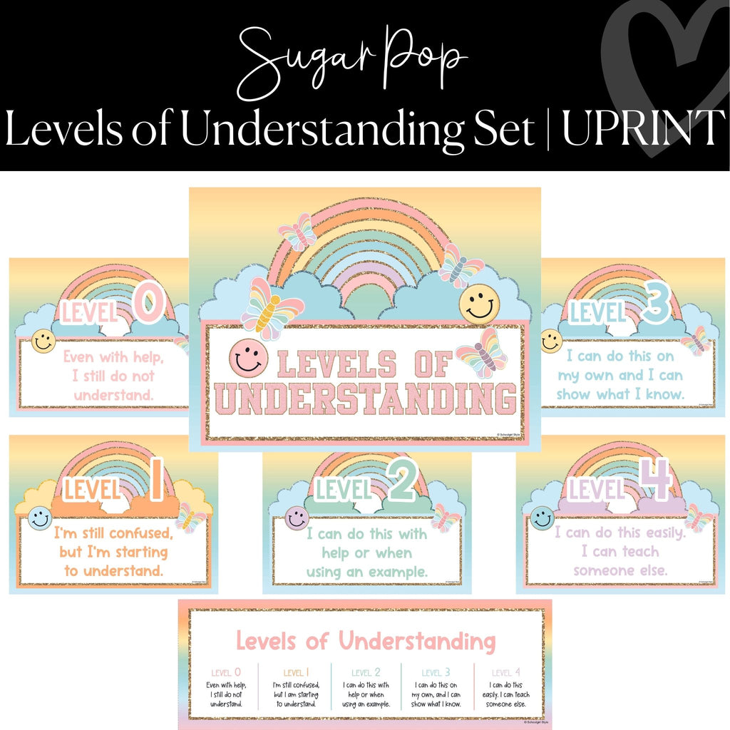 Levels of Understanding Posters | Pastel Classroom Decor | Schoolgirl Style