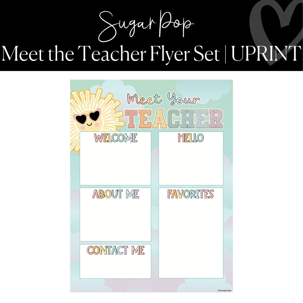 Printable and Editable Meet the Teacher Flyers | Pastel Classroom Decor ...