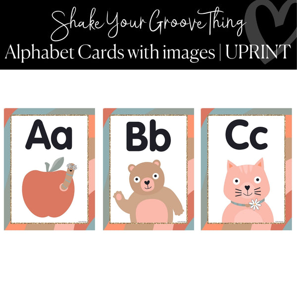 Alphabet Posters with Images | Groovy Classroom Decor | UPRINT | Shake ...