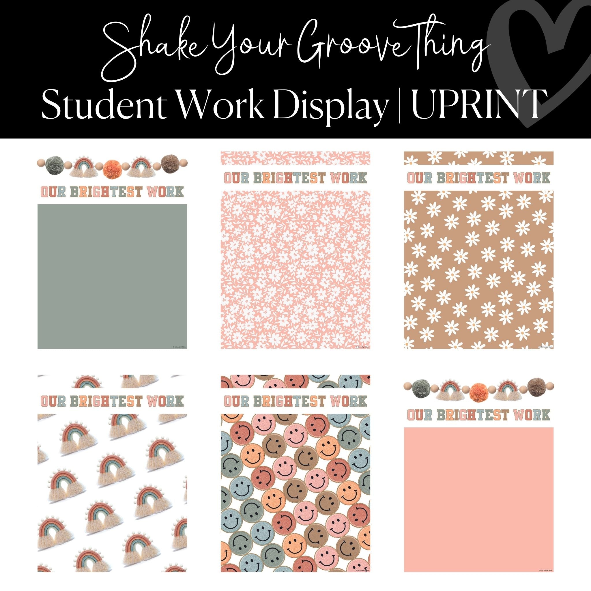 Printable Student Work Display Set | Groovy Classroom Decor ...