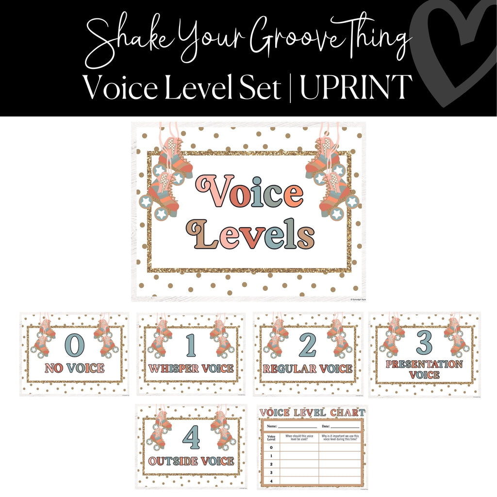 Groovy Voice Level Poster Set | Classroom Management | Schoolgirl Style